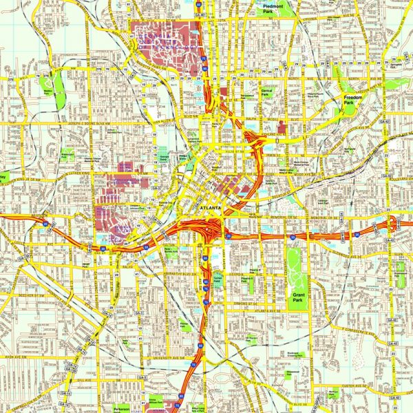 Atlanta map. Eps Illustrator Vector City Maps USA America. Eps ...