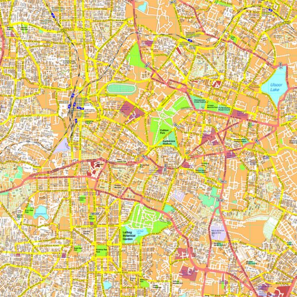 Bangalore Vector map. EPS Illustrator Vector Maps of Asia Cities. Eps ...