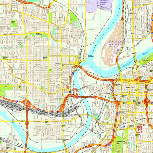 Kansas City map | Vector maps for Adobe Illustrator