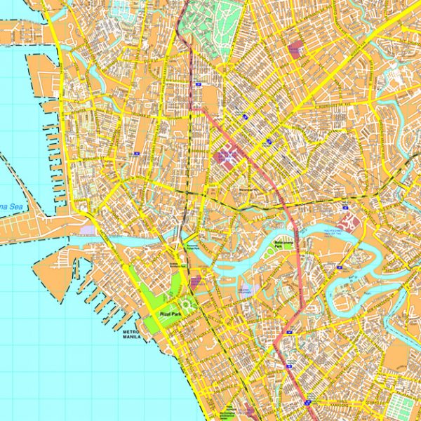 Manila vector map. EPS Illustrator Vector Maps of Asia Cities. Eps ...