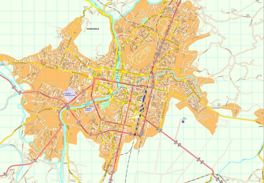 Podgorica Vector map. Eps Illustrator Map | Vector maps