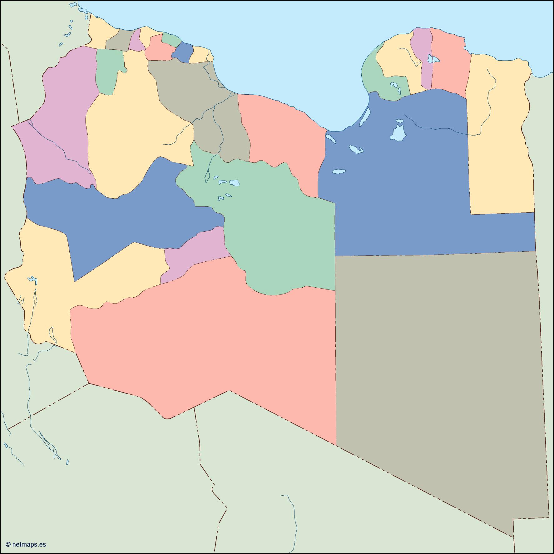 lybia blind map | Maps Download vector files for Adobe Illustrator