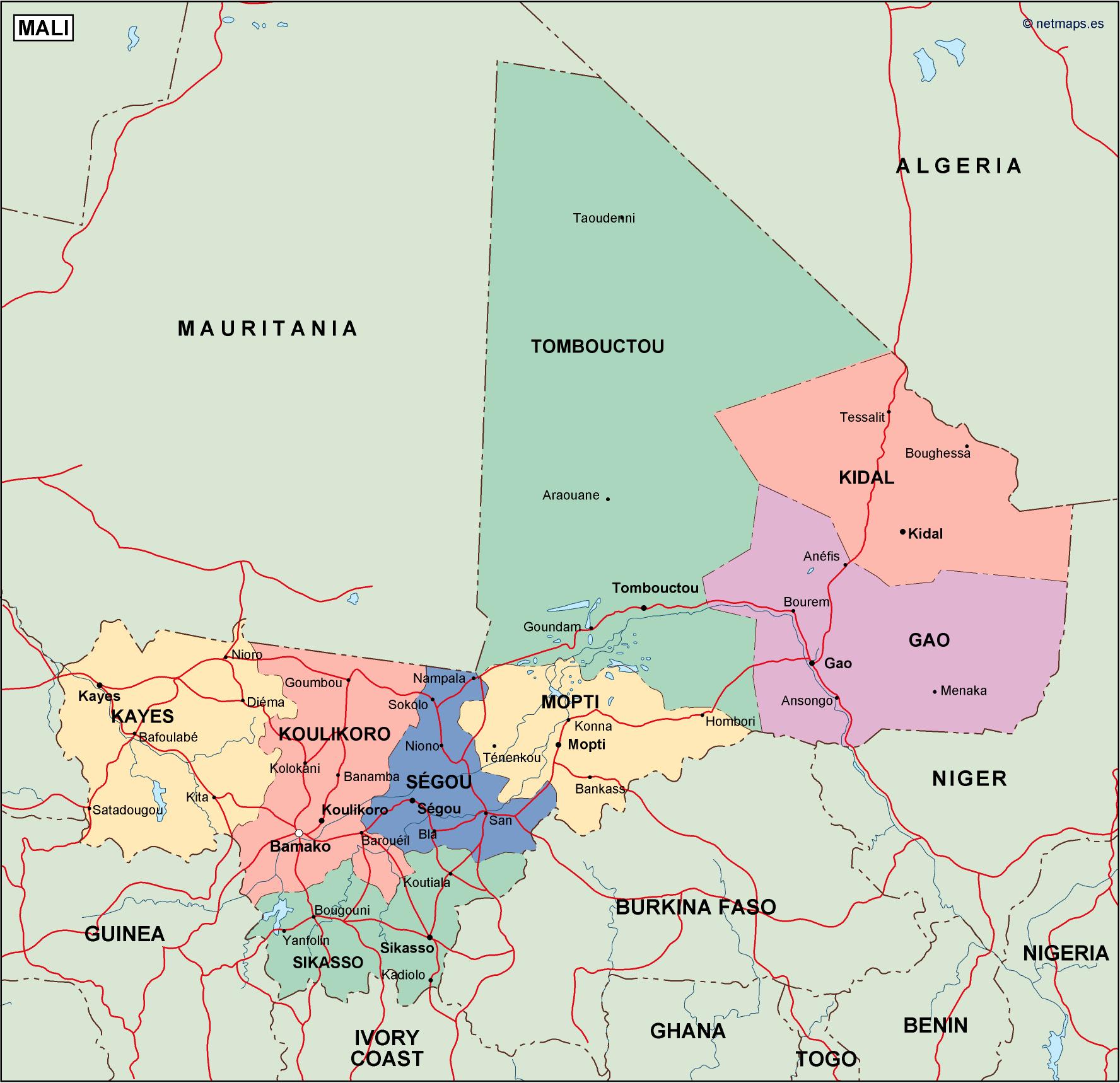 Maps From Mali Mali EPS Map