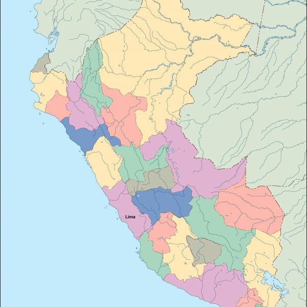 peru political map. Eps Illustrator Map | Vector maps