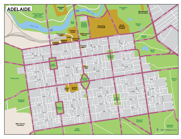 Adelaide EPS map. EPS Illustrator Map | Vector maps