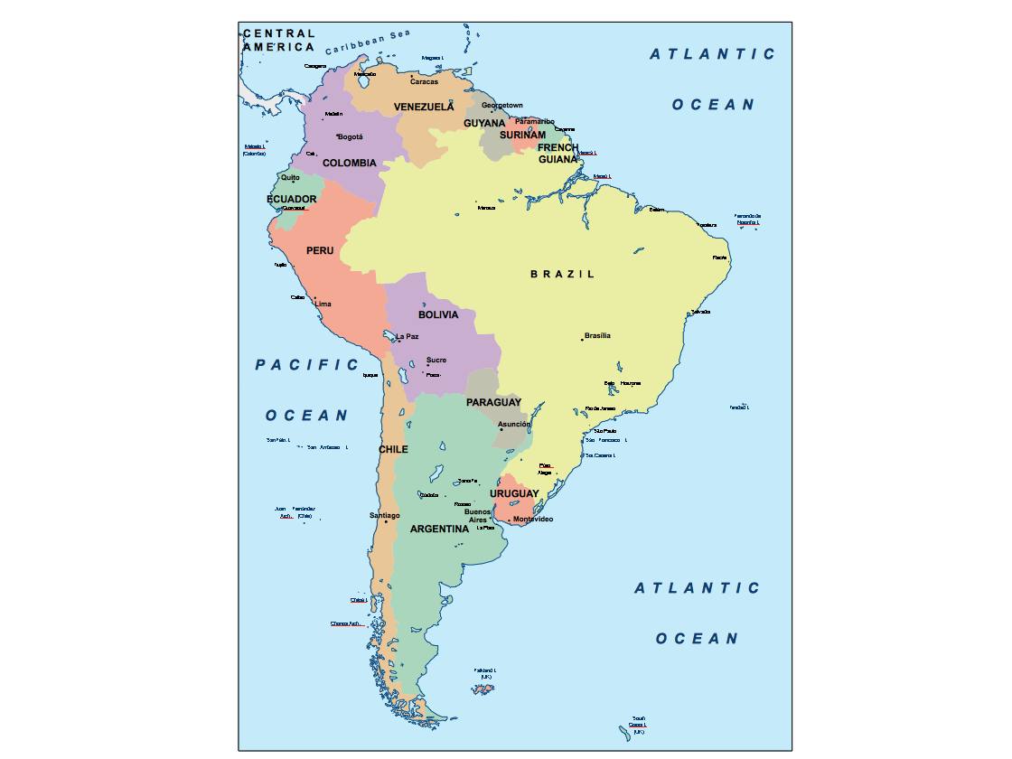 south america presentation map | Vector maps