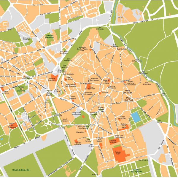 Marrakech vector map | Vector maps for Adobe Illustrator
